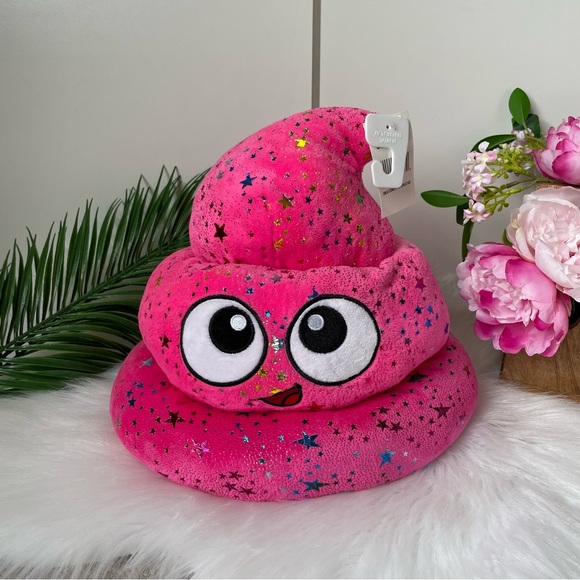 Accessories | Adorable Poop Emoji Hat From Six Flags Pink | Poshmark